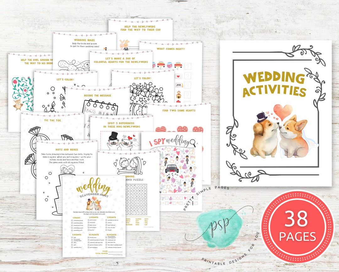 Wedding Activities for Kids, Wedding Coloring Pages, Activity Pack for ...