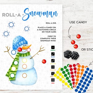 Holiday Dice Game Bundle, Roll A Tree Christmas Game, Roll A Snowman ...
