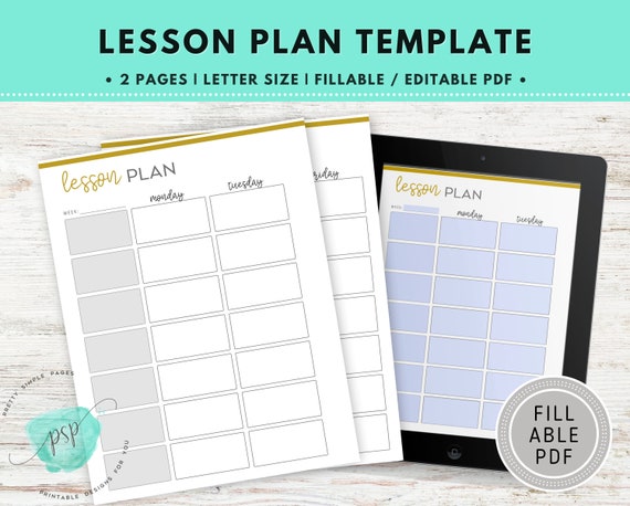 Editable Lesson Plan Fillable PDF Editable Lesson Planner - Etsy Australia