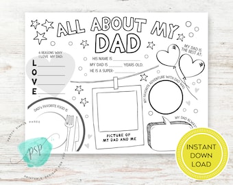 All About My Grandpa Father's Day Gift Idea Printable - Etsy