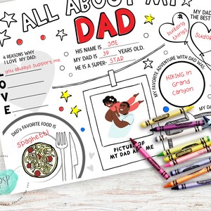All About My Dad Printable, Father's Day Coloring Page, Father's Day ...