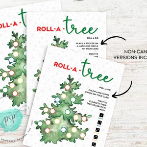 Roll A Tree Christmas Game, Printable Christmas Games, Roll A Tree Dice ...