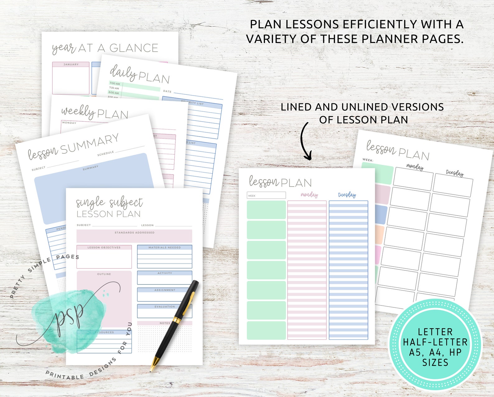 Teacher Planner Printable, Lesson Planner, Teaching Planner, Lesson ...