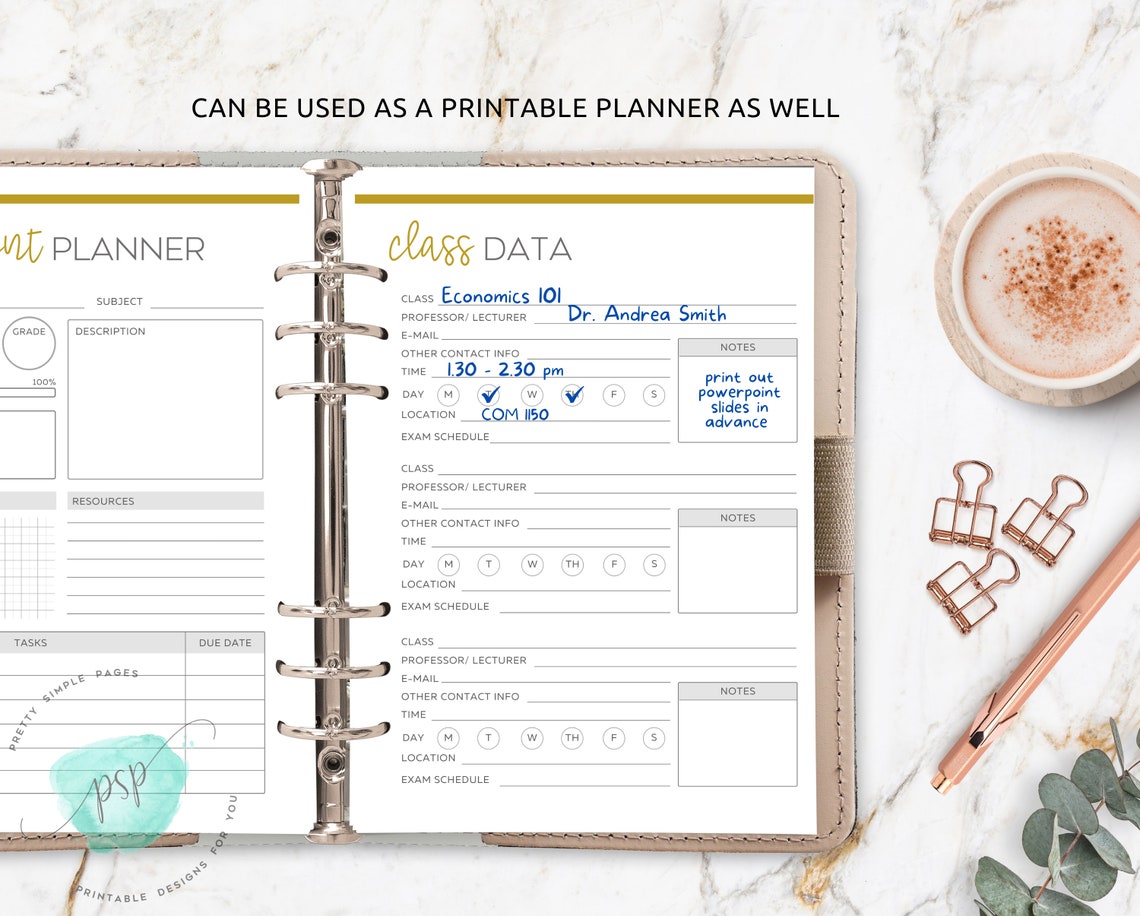 Editable Study Planner Fillable PDF Student Planner | Etsy