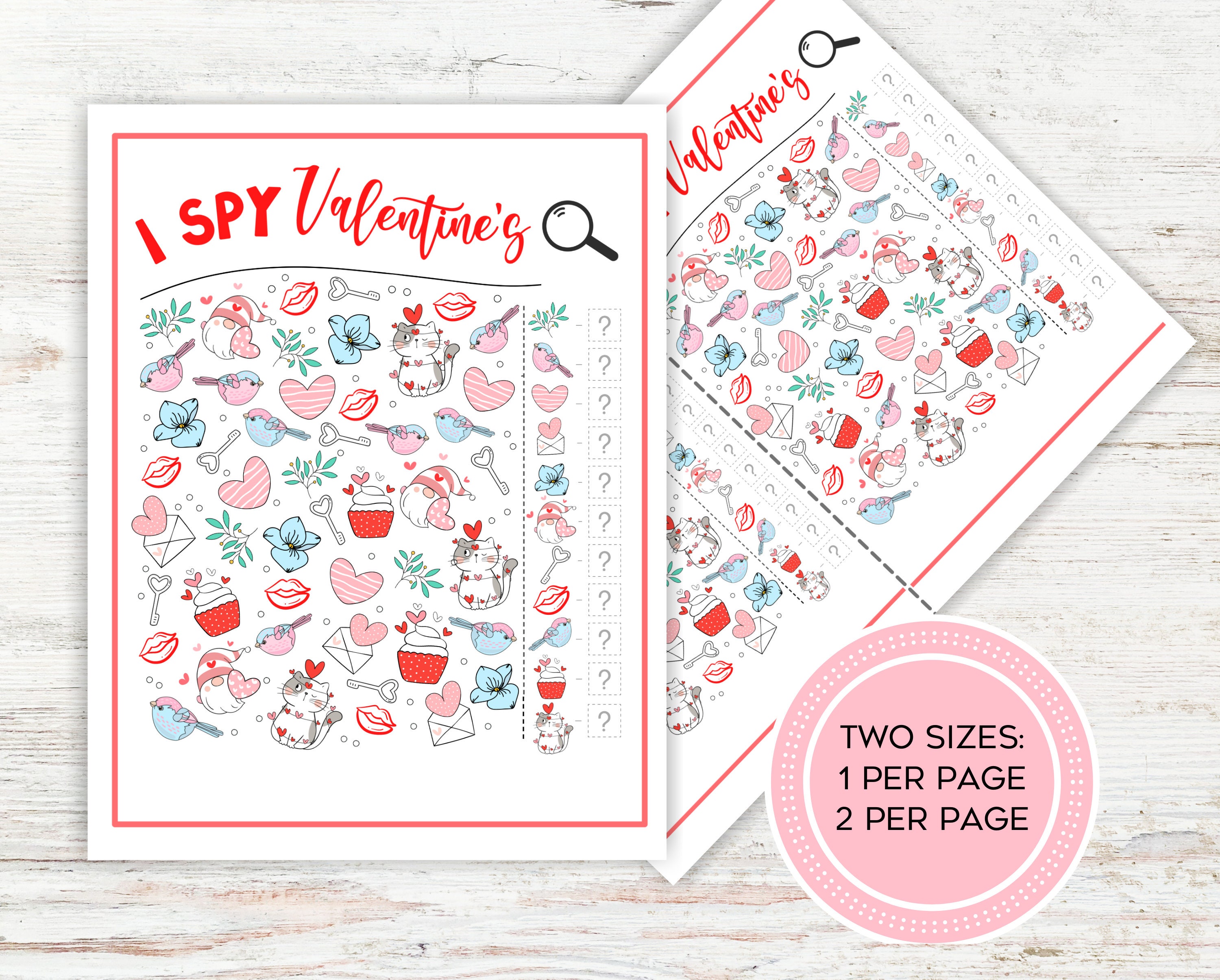I Spy Valentine's Valentine's Coloring Page - Etsy