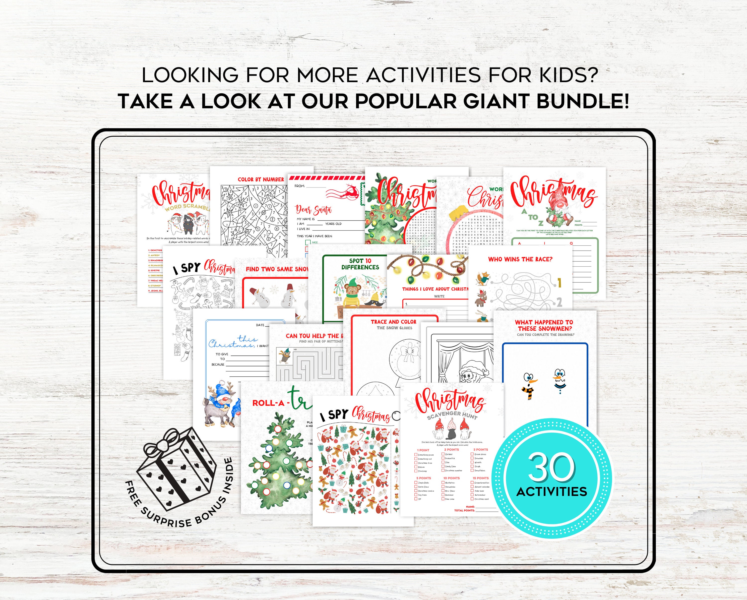 Christmas Coloring Placemat, Personalized Christmas Coloring Page ...