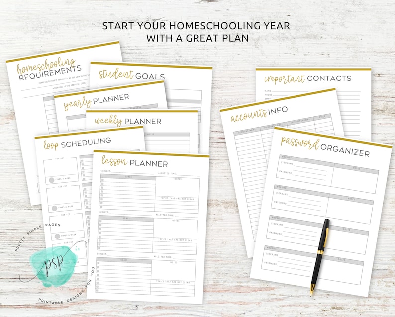 Homeschool Planner Editable PDF, Homeschool Lesson Planner ...