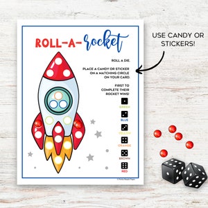 Roll A Rocket Game, Space Dice Game for Kids, Printable Space ...