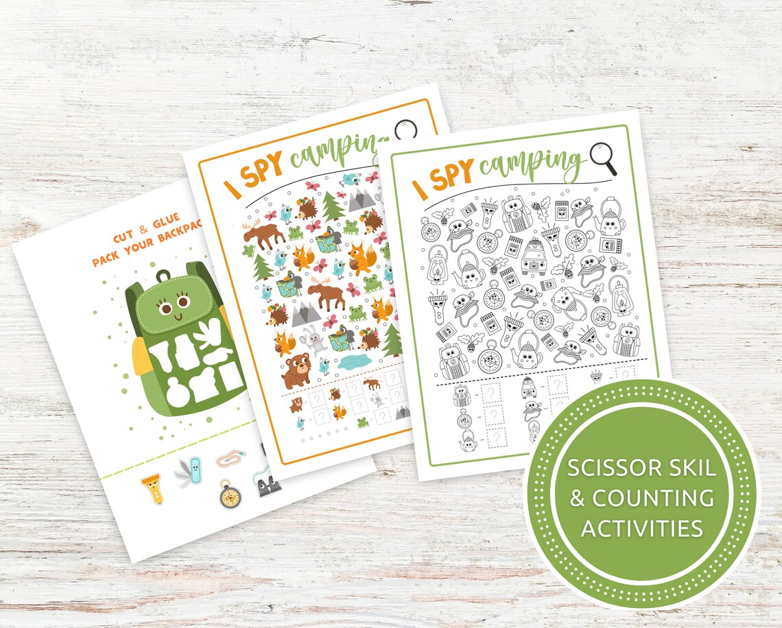 Camping Activities and Games for Kids Camping Coloring Pages - Etsy