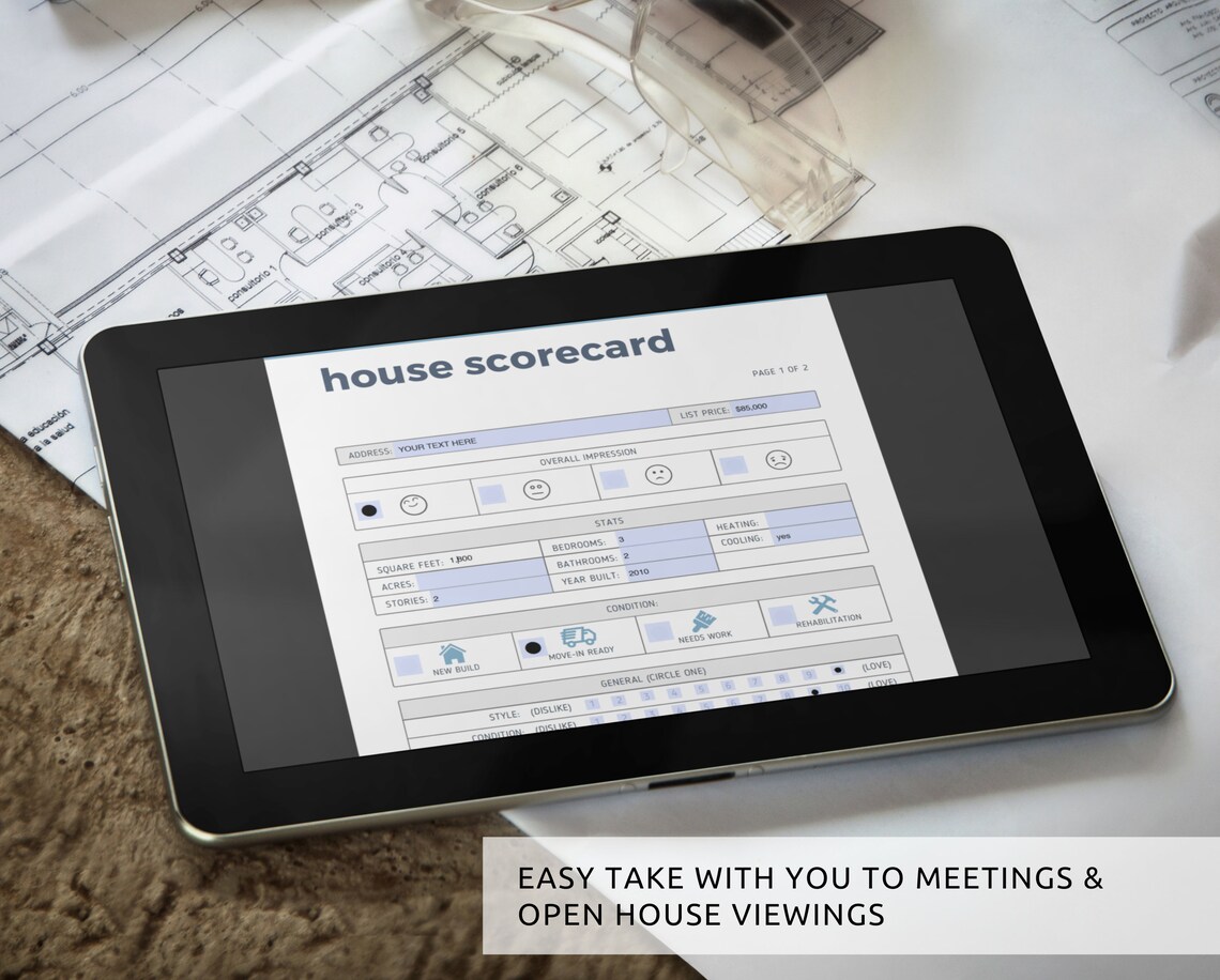 Editable House Hunting Checklist Scorecard House Hunting | Etsy
