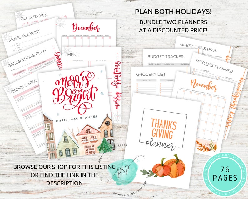 Thanksgiving Planner Printable, Holiday Planner, Thanksgiving Binder ...