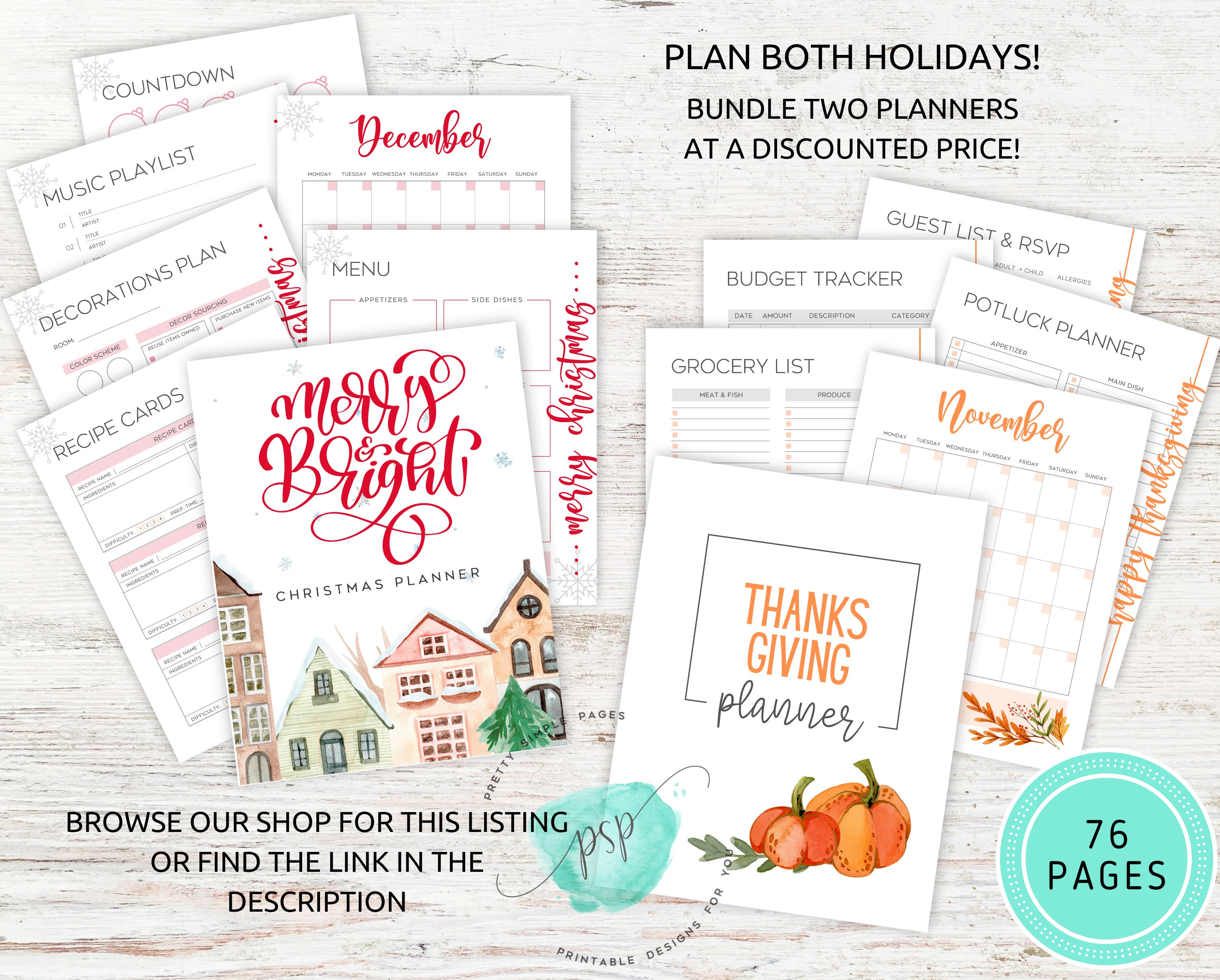Thanksgiving Planner Printable, Holiday Planner, Thanksgiving Binder ...