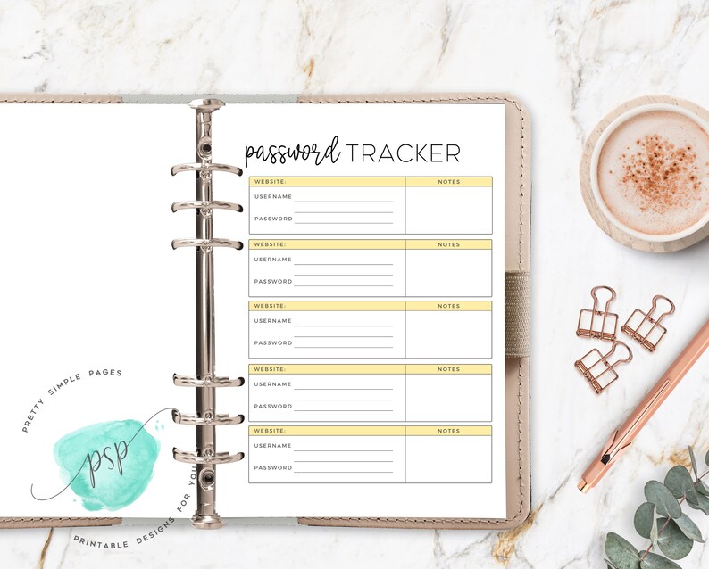 Editable Fillable Password Tracker Password Log Password - Etsy Canada