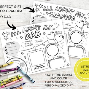 All About My Dad Printable Father's Day Coloring Page - Etsy