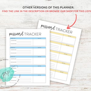 Editable Fillable Password Tracker, Password Log, Password Organizer ...