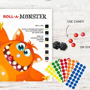 Roll A Monster Game, Printable Roll A Monster, Halloween Dice Game ...