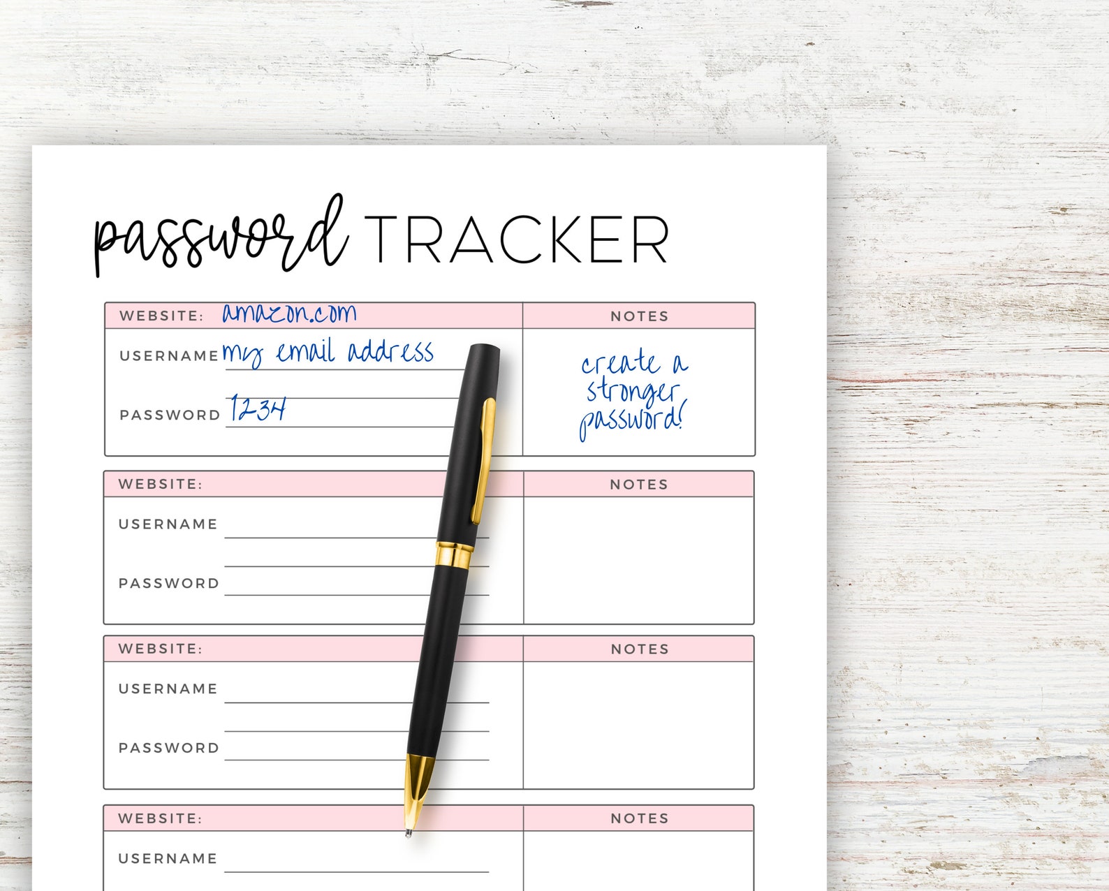 Editable Fillable Password Tracker Password Log Password | Etsy
