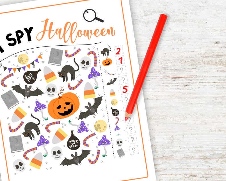 I Spy Halloween, Halloween Coloring Page, Halloween Activities for Kids ...