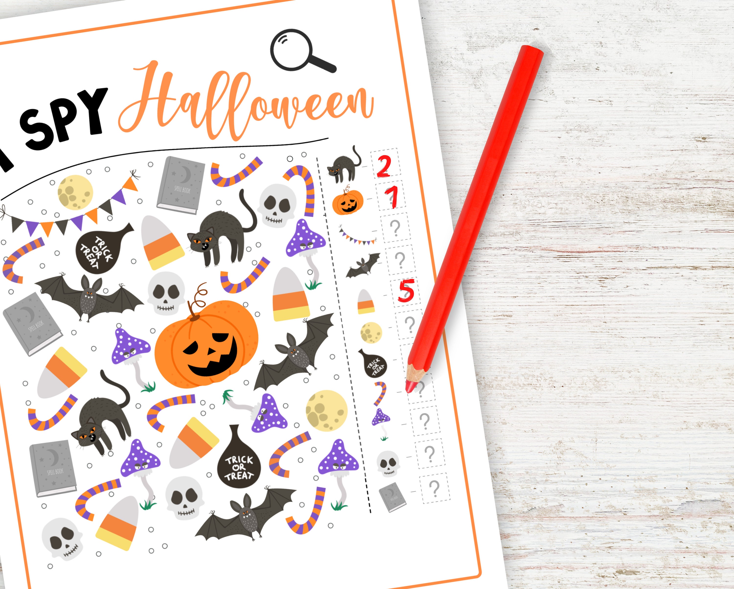 I Spy Halloween, Halloween Coloring Page, Halloween Activities for Kids ...