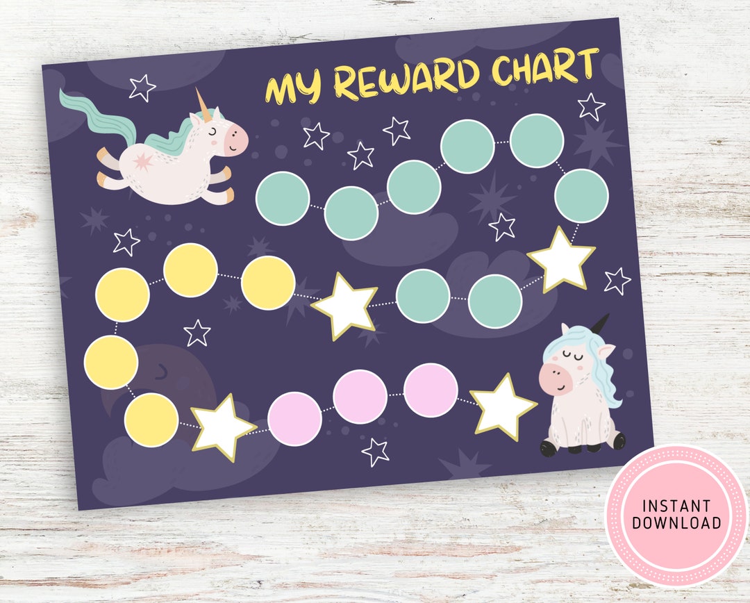 Unicorn Reward Chart, Printable Reward Chart, Potty Reward Chart ...