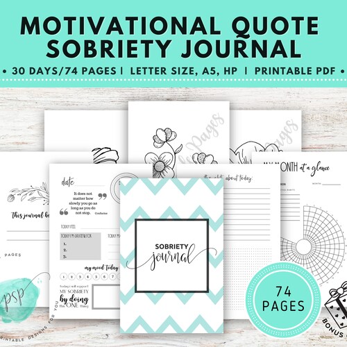 Sobriety Journal & Tracker Inspirational Quit Drinking - Etsy