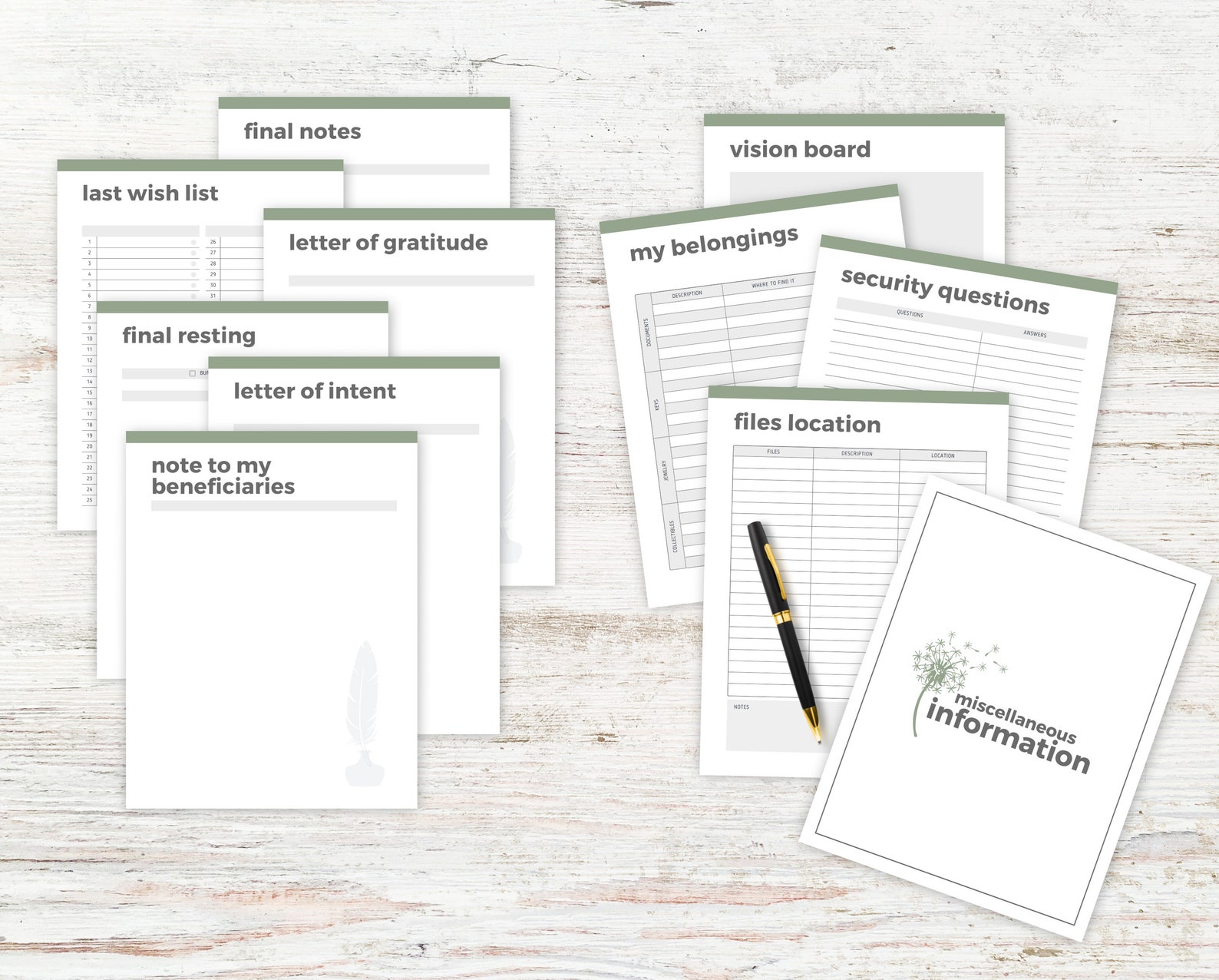 Fillable End of Life Planner Beneficiary Info Last Wishes - Etsy Canada