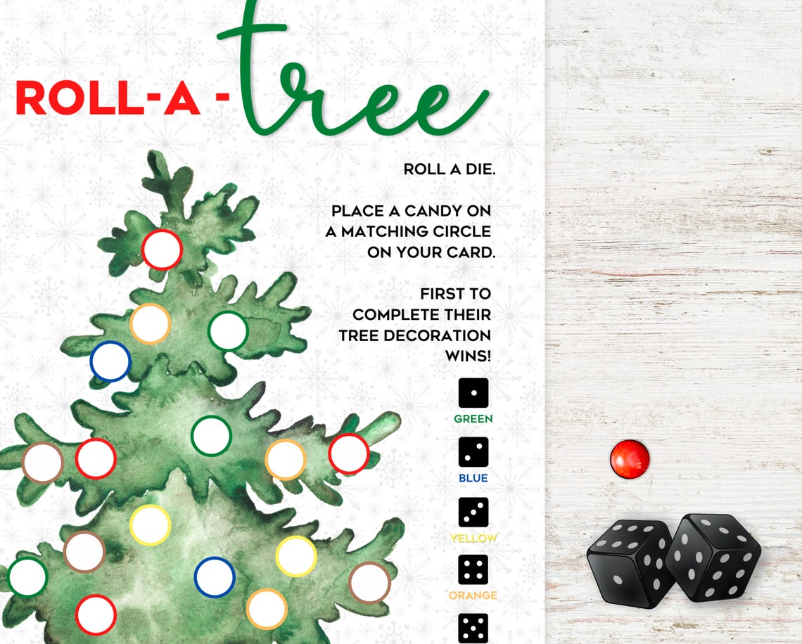 Roll A Tree Christmas Game Printable Christmas Games Roll A | Etsy Canada