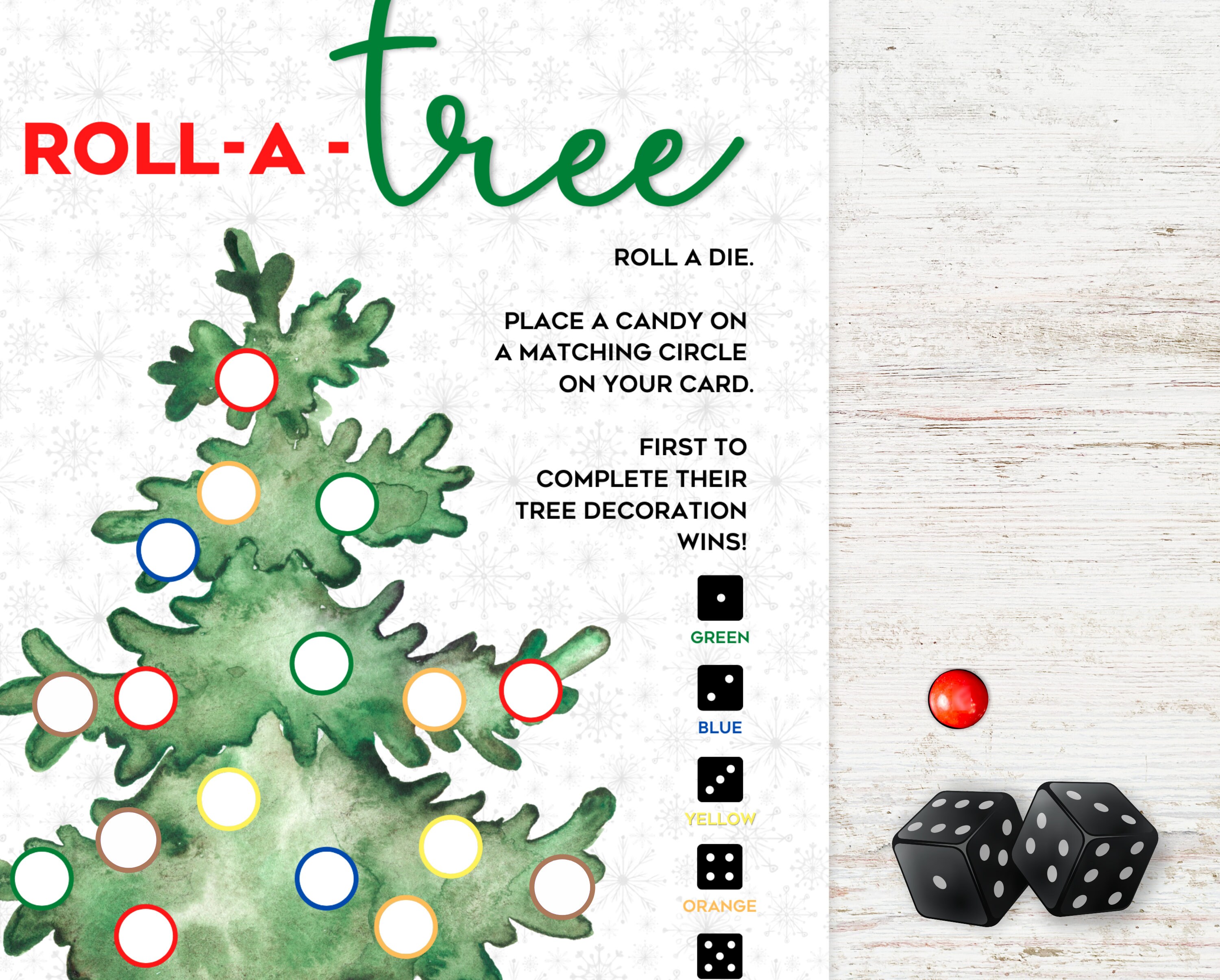 Roll A Tree Christmas Game Printable Christmas Games Roll A | Etsy Canada