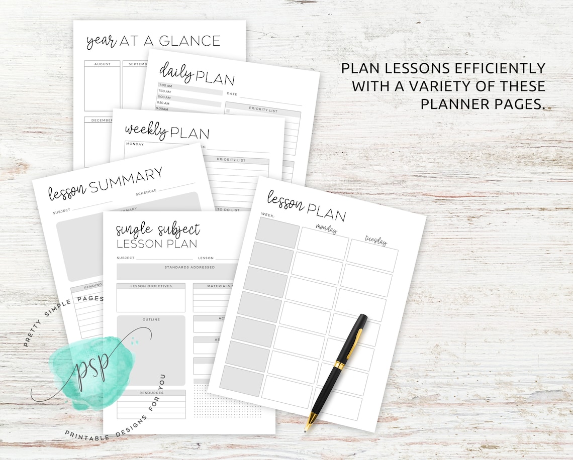 Teacher Planner Fillable PDF Editable Lesson Planner - Etsy