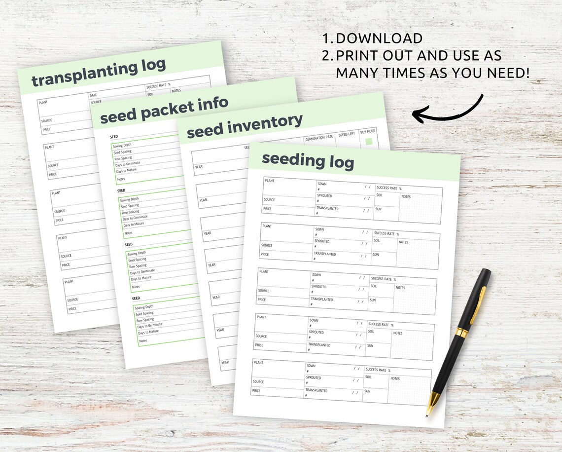 Garden Planner Printable Gardening Log Garden Journal - Etsy