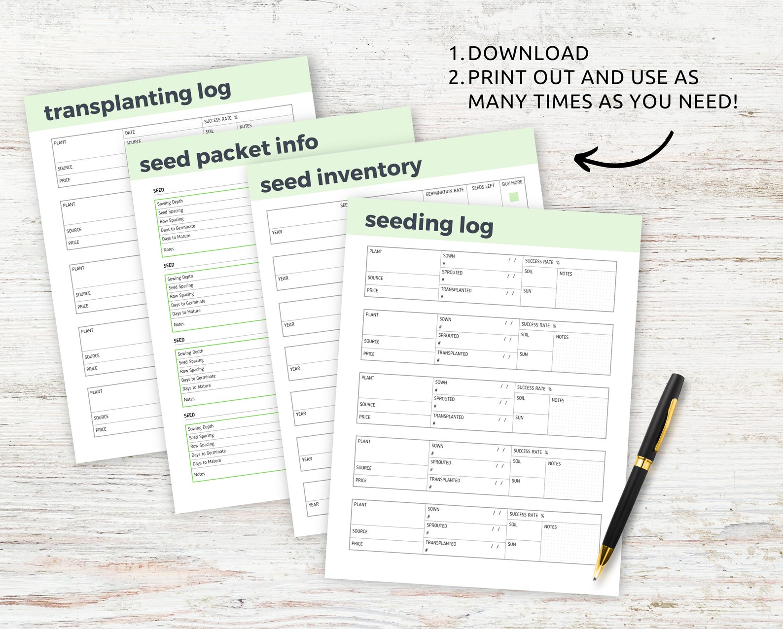 Garden Planner Printable Gardening Log Garden Journal - Etsy