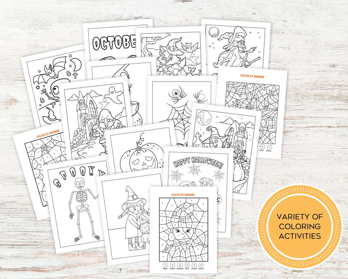 Halloween Games Activities Printable Halloween Coloring | Etsy