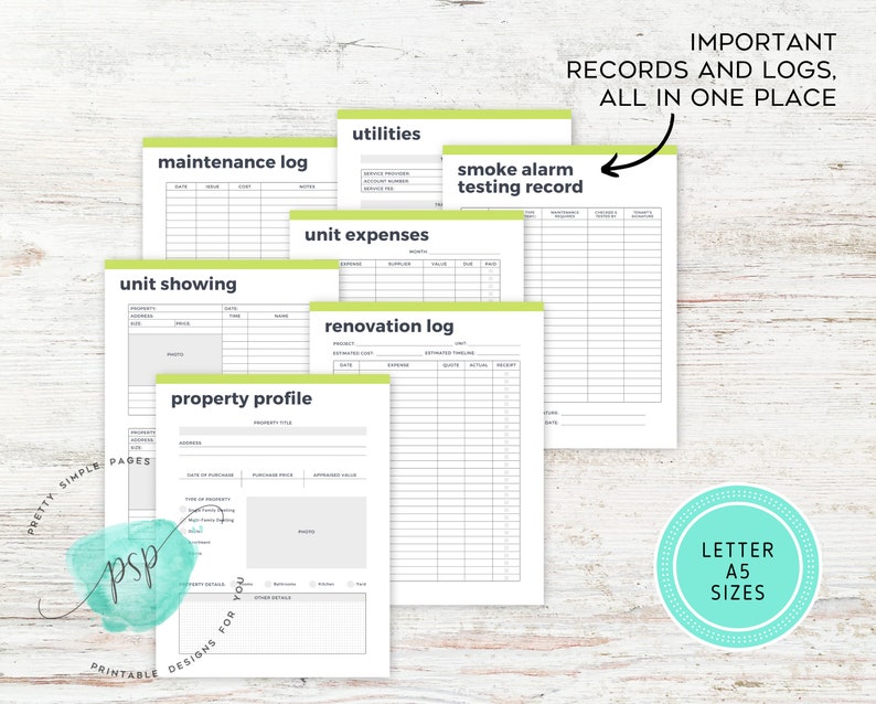 Rental Property Management Planner, Printable Rental Property Planner ...