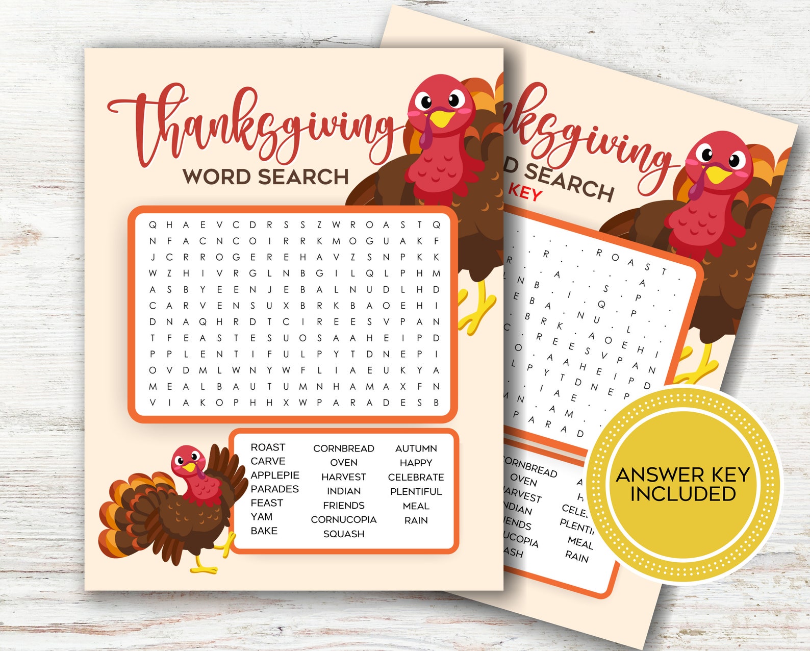 Printable Thanksgiving Activity Bundle, Thanksgiving Games for Kids ...