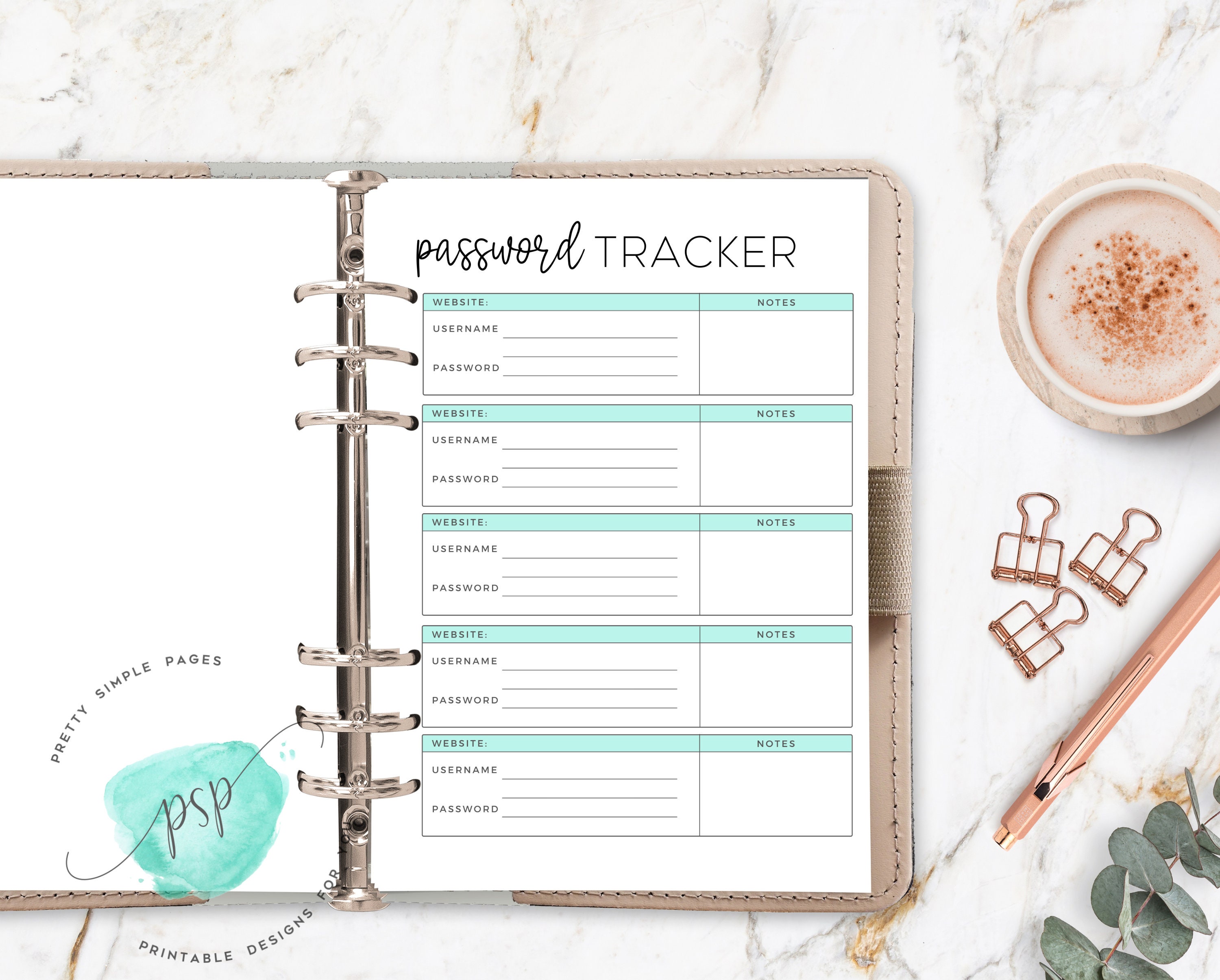 Editable Fillable Password Tracker, Password Log, Password Organizer ...