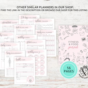 Health and Fitness Planner Pack, Self Care Kit, Workout, Running Log ...