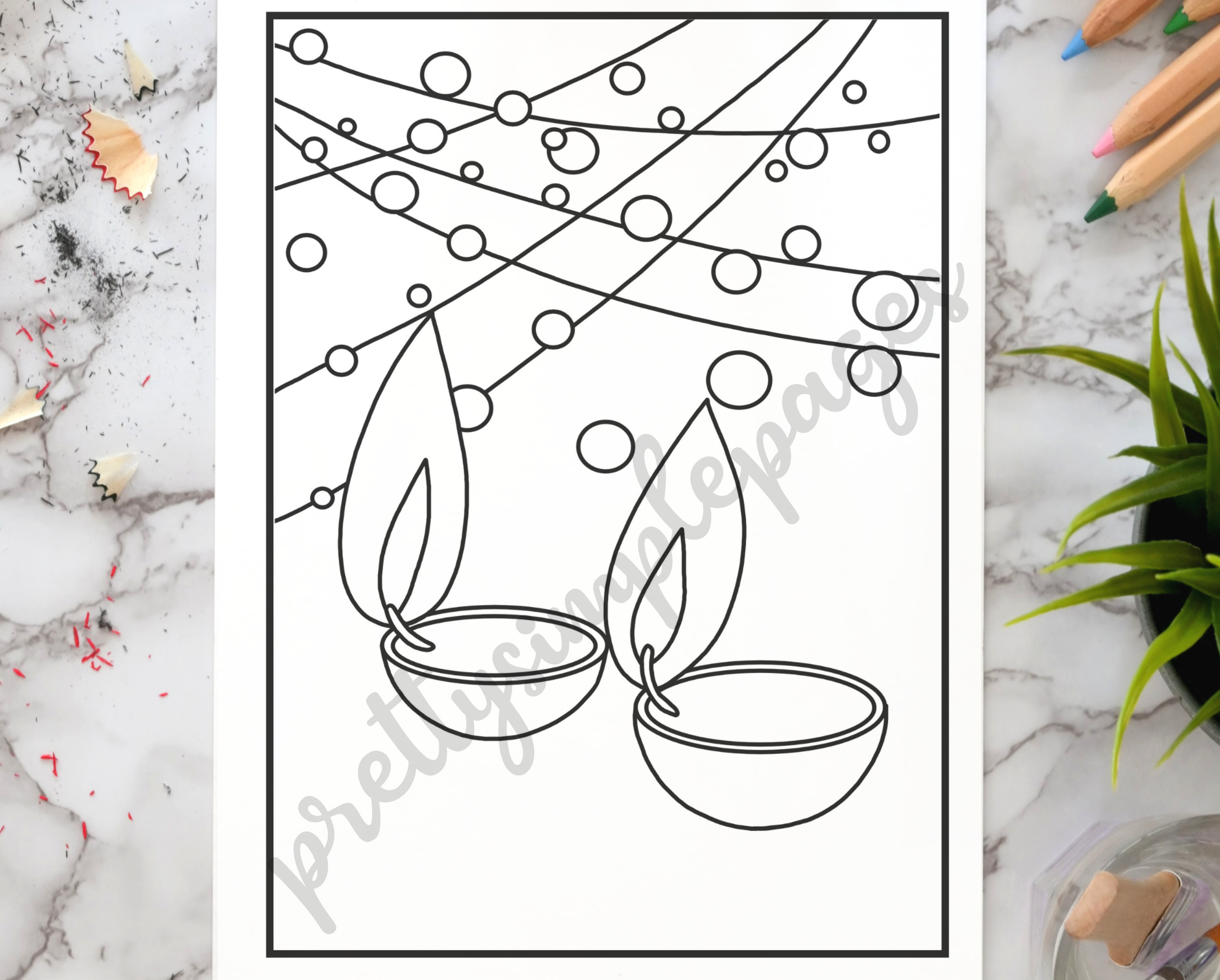 Diwali Coloring Pages, Diwali Gift for Kids, Diwali Craft, Diwali ...