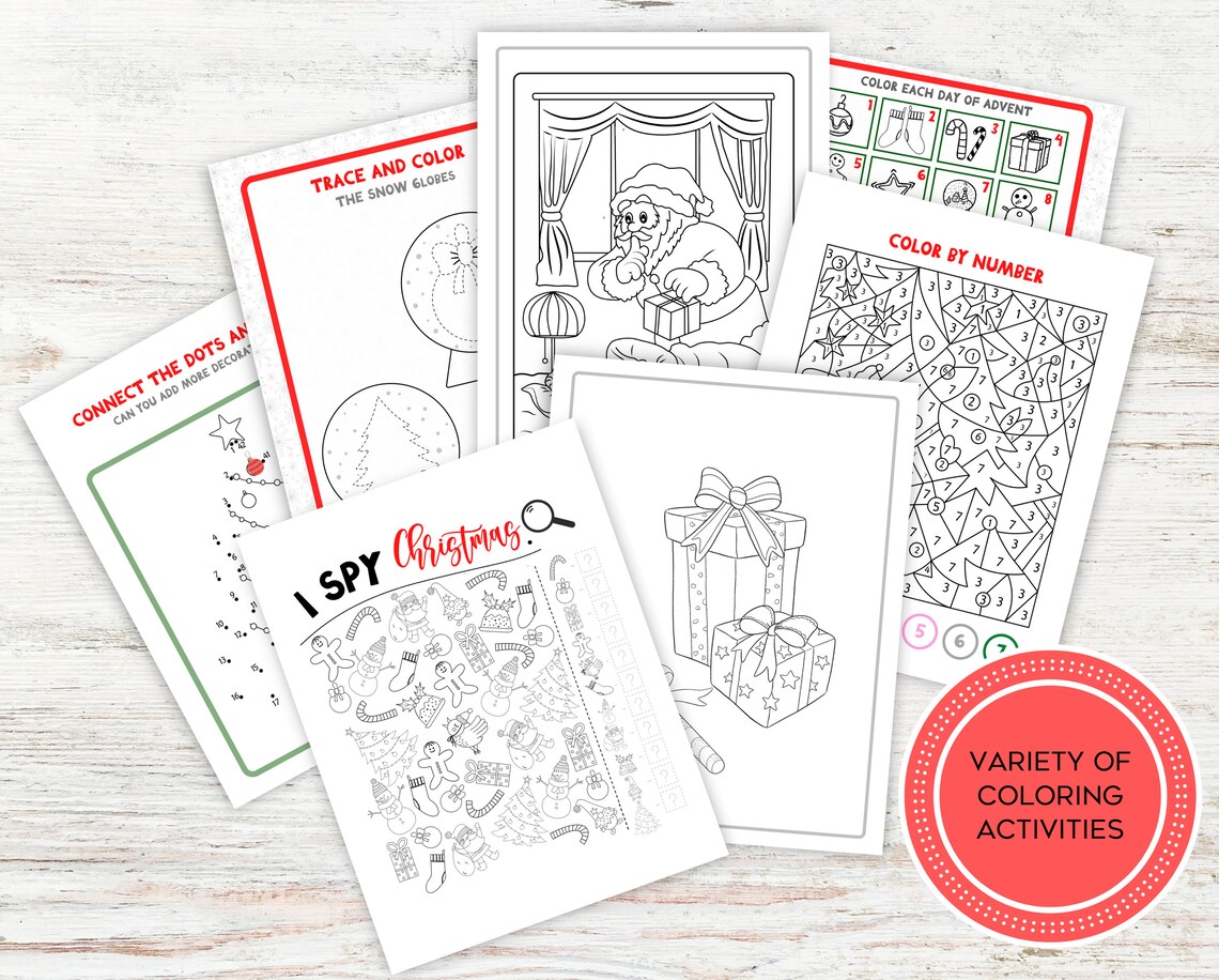 Christmas Games Activities Printable Christmas Coloring - Etsy