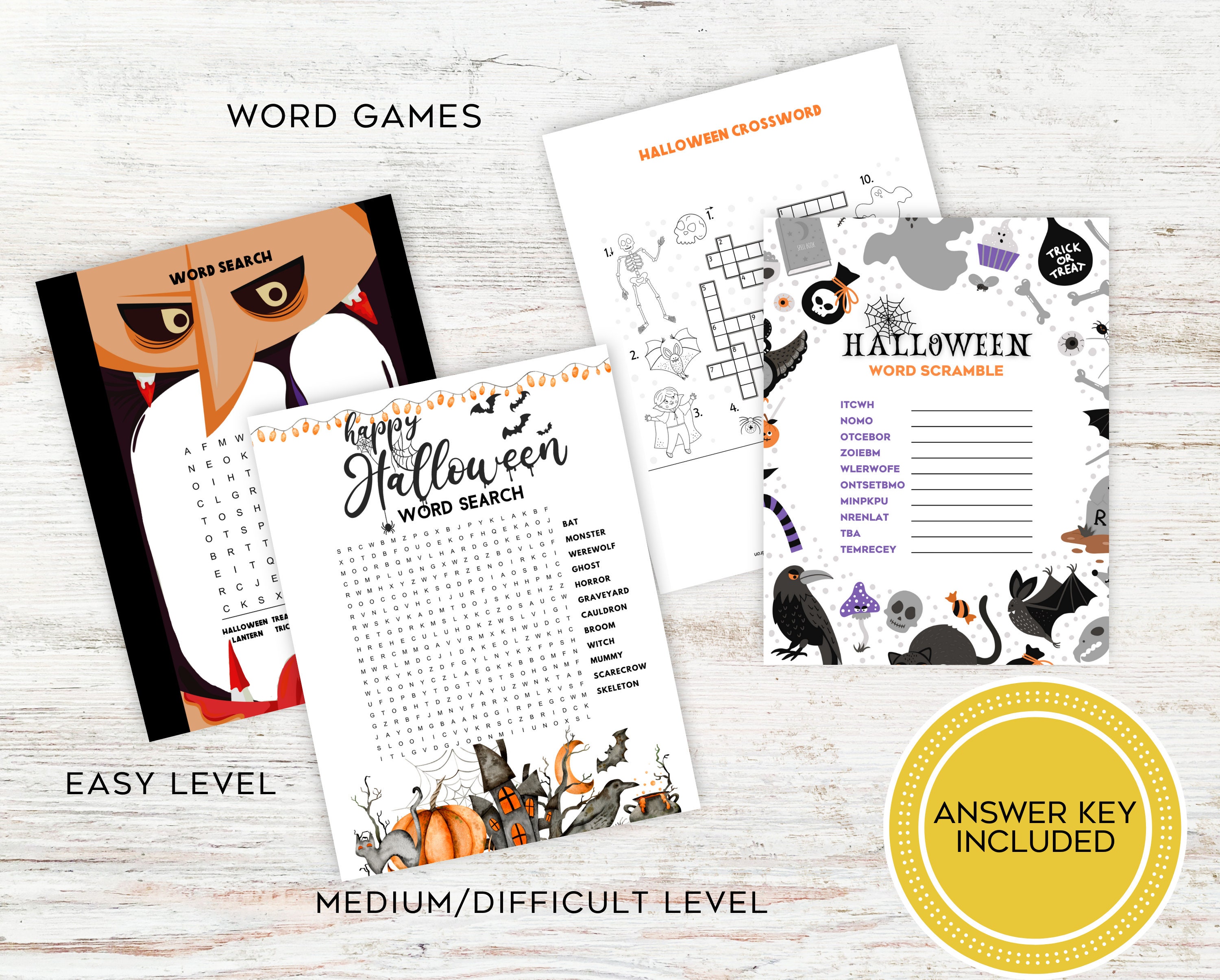 Halloween Games Activities Printable Halloween Coloring | Etsy