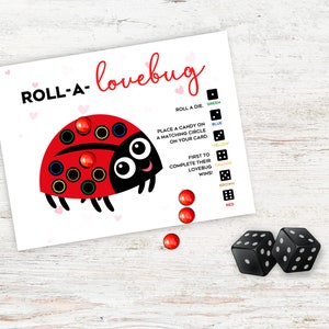 Roll A Lovebug Game, Love Bug Dice Game, Printable Valentine's Game ...