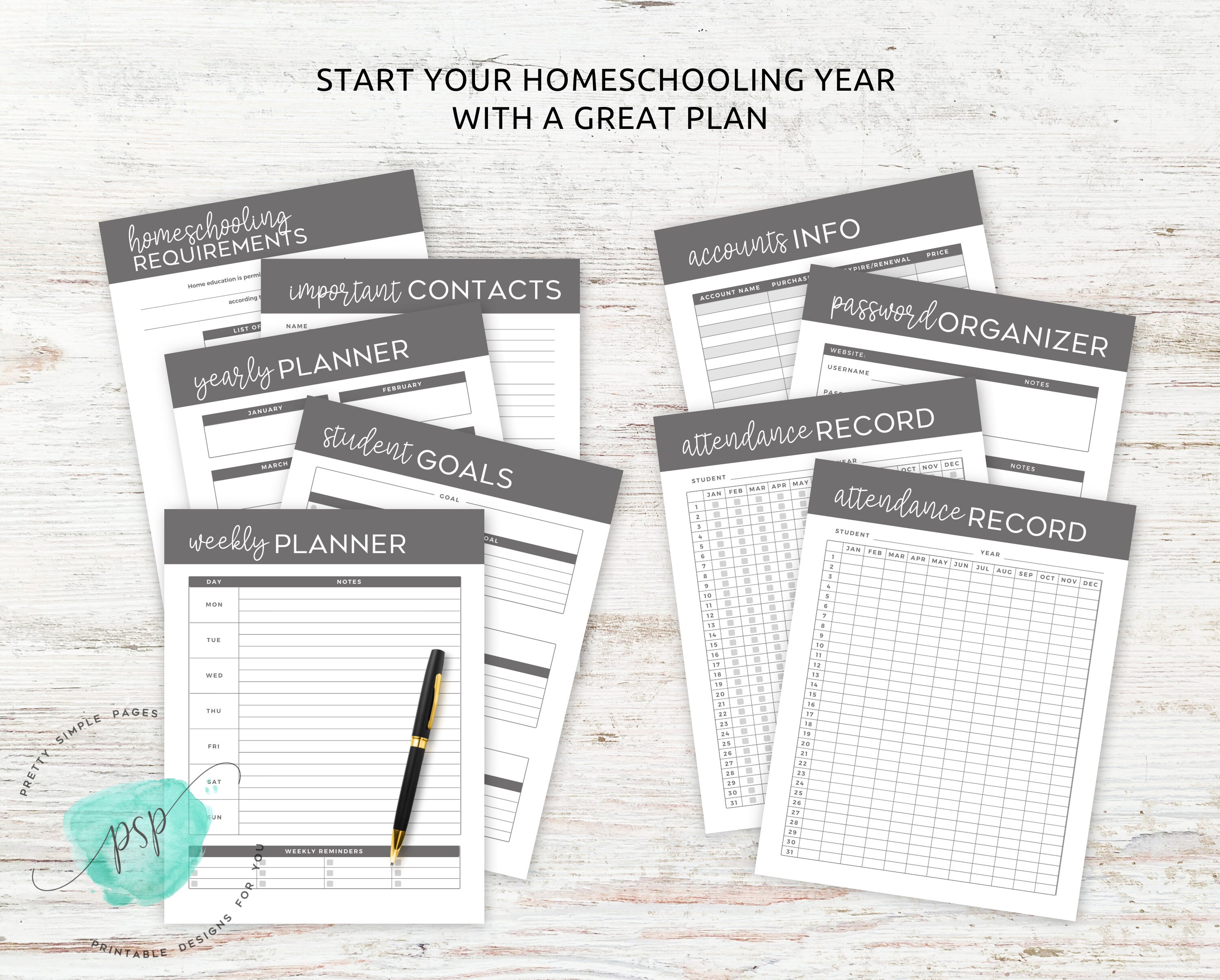 Homeschool Planner Printable Homeschool Lesson Planner - Etsy Australia