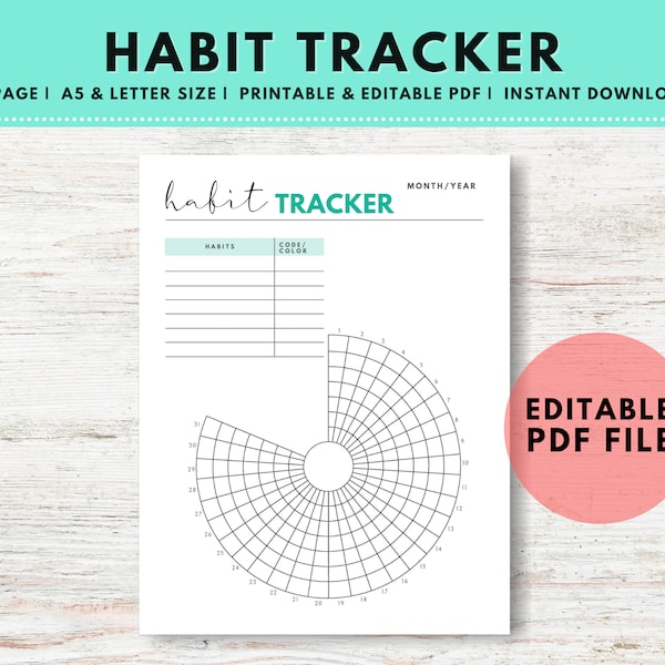 Habit Log Chart List - Etsy