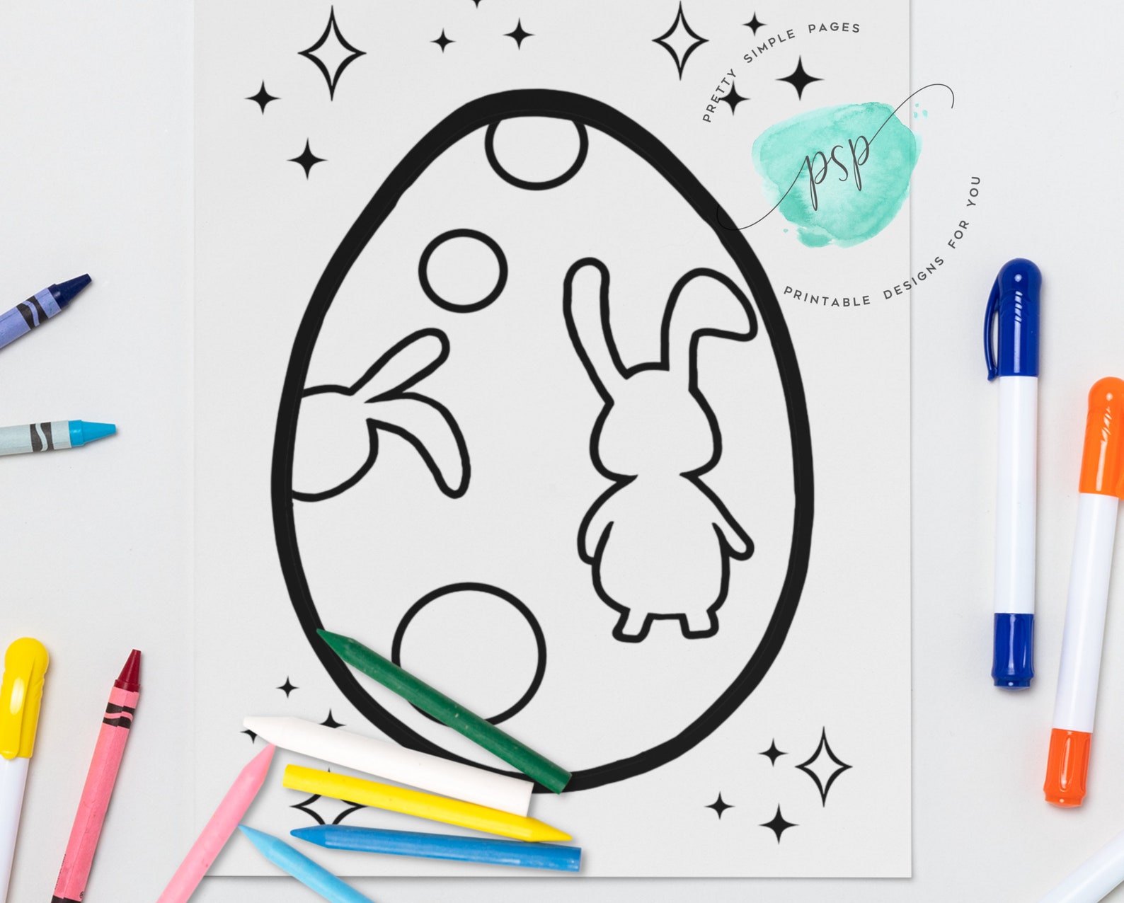Large Easter Egg Coloring Pages for Toddlers and Preschool, Easter ...