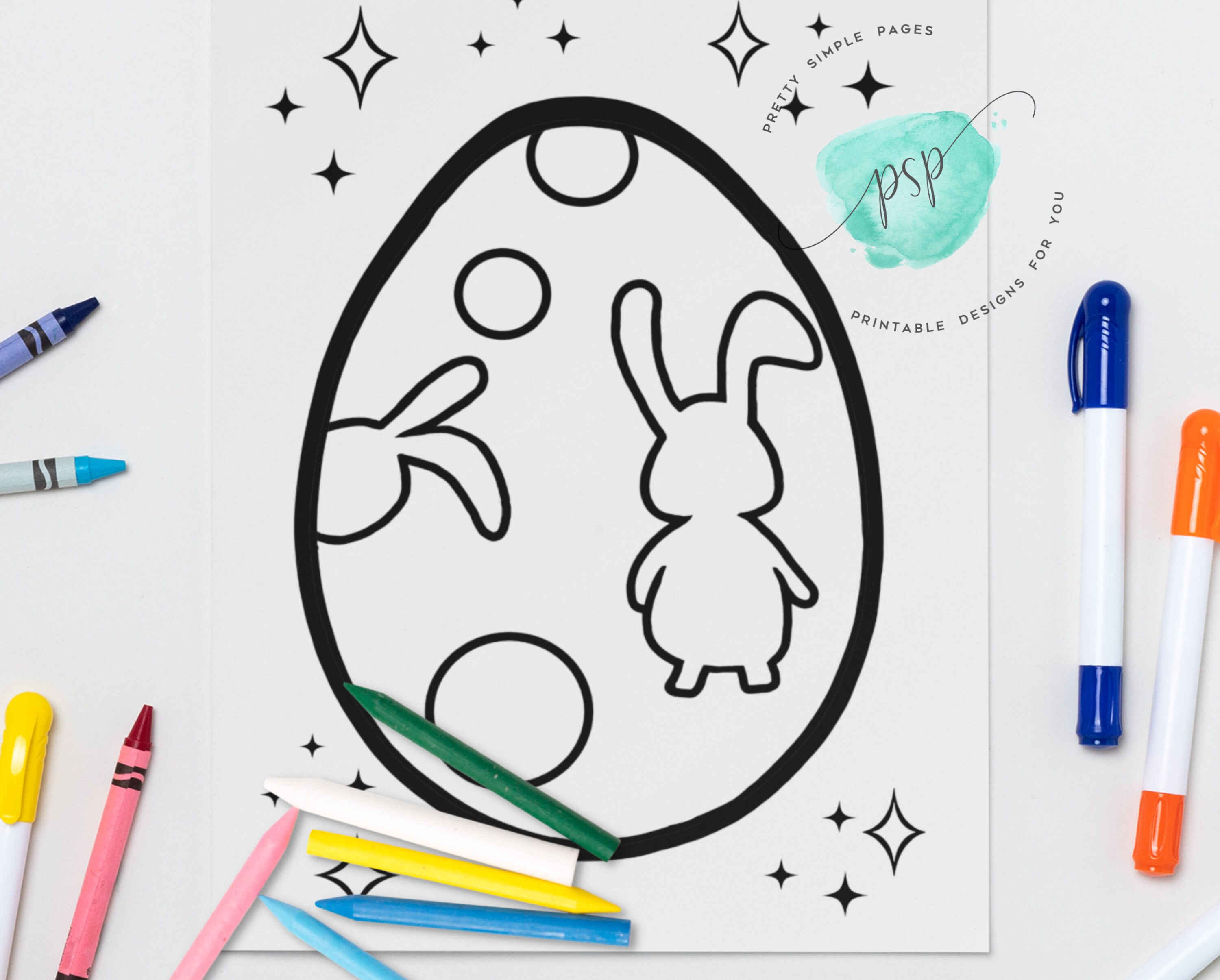 Large Easter Egg Coloring Pages for Toddlers and Preschool, Easter ...
