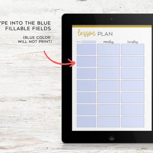 Editable Lesson Plan Fillable PDF, Editable Lesson Planner, Teaching ...
