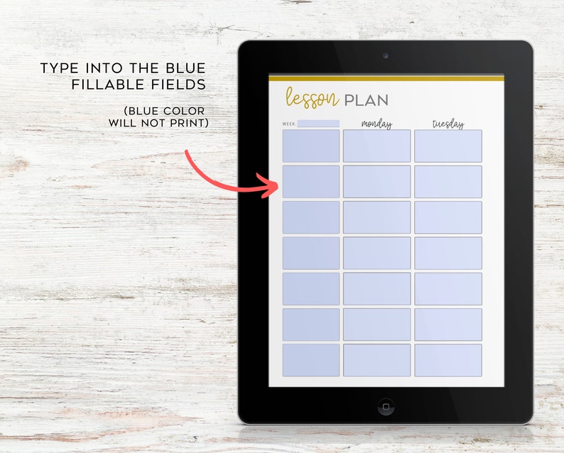 Editable Lesson Plan Fillable PDF, Editable Lesson Planner, Teaching ...