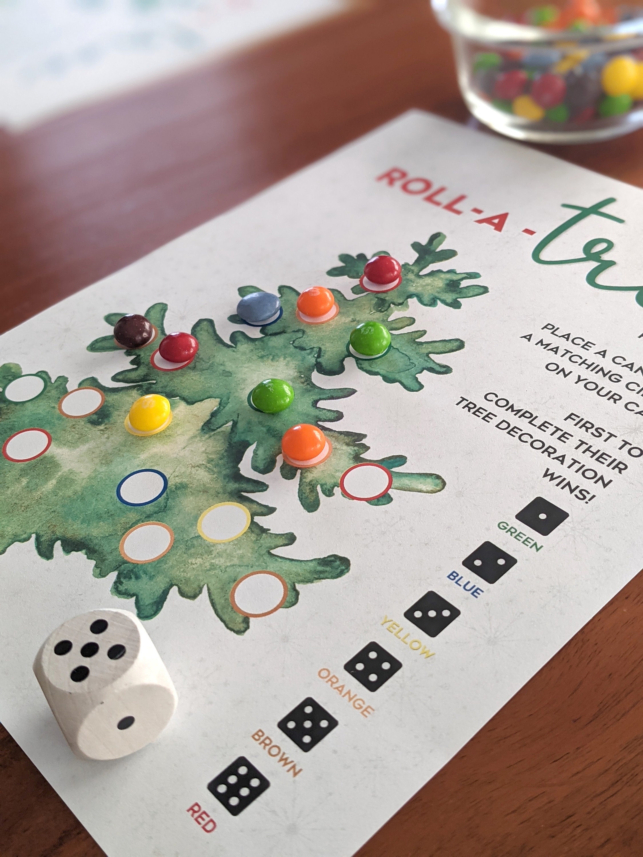 Roll A Tree Christmas Game, Printable Christmas Games, Roll A Tree Dice ...