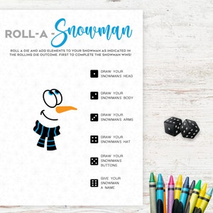 Holiday Dice Game Bundle, Roll A Tree Christmas Game, Roll A Snowman ...