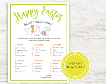 Easter Scavenger Hunt Instant Download Easter Egg Hunt - Etsy