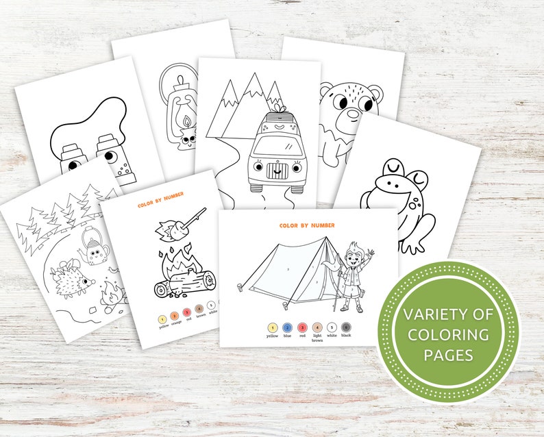 Camping Activities and Games for Kids Camping Coloring Pages - Etsy